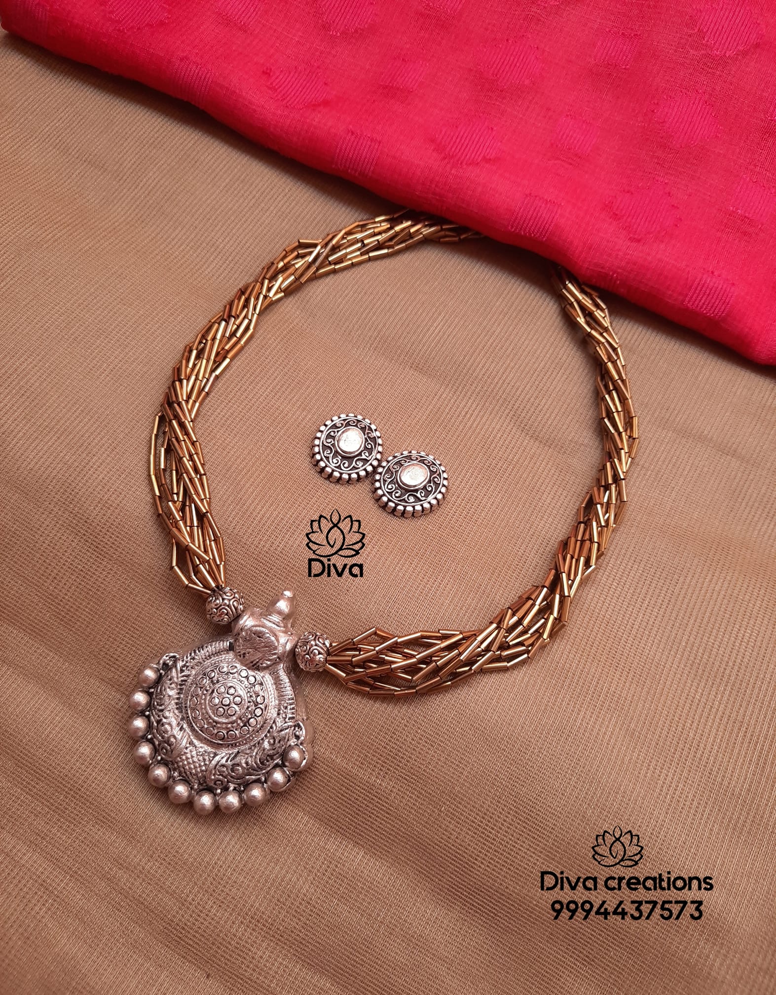 Glass tube bunch terracotta jewellery – Diva Creations Terracotta Jewellery