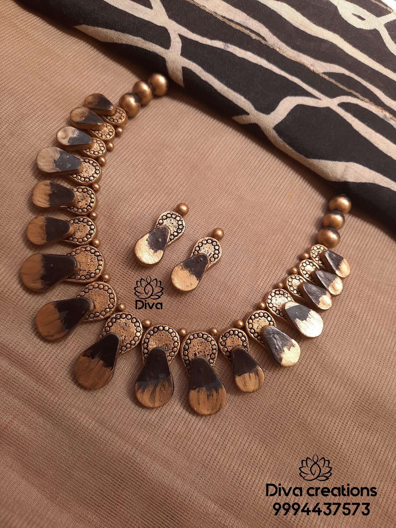 Black signature terracotta jewellery – Diva Creations Terracotta Jewellery