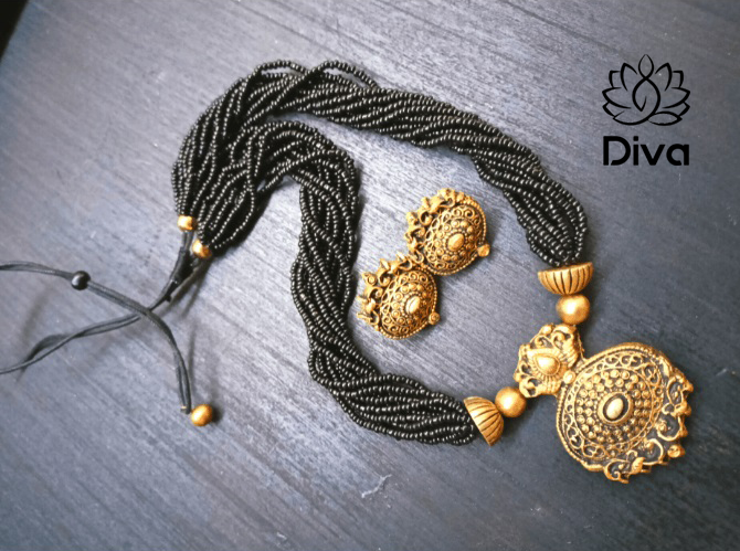 Black Fusion Terracotta Jewellery – Diva Creations Terracotta Jewellery