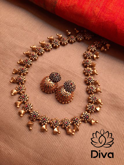 Floral Droplets Terracotta Jewellery – Diva Creations Terracotta Jewellery