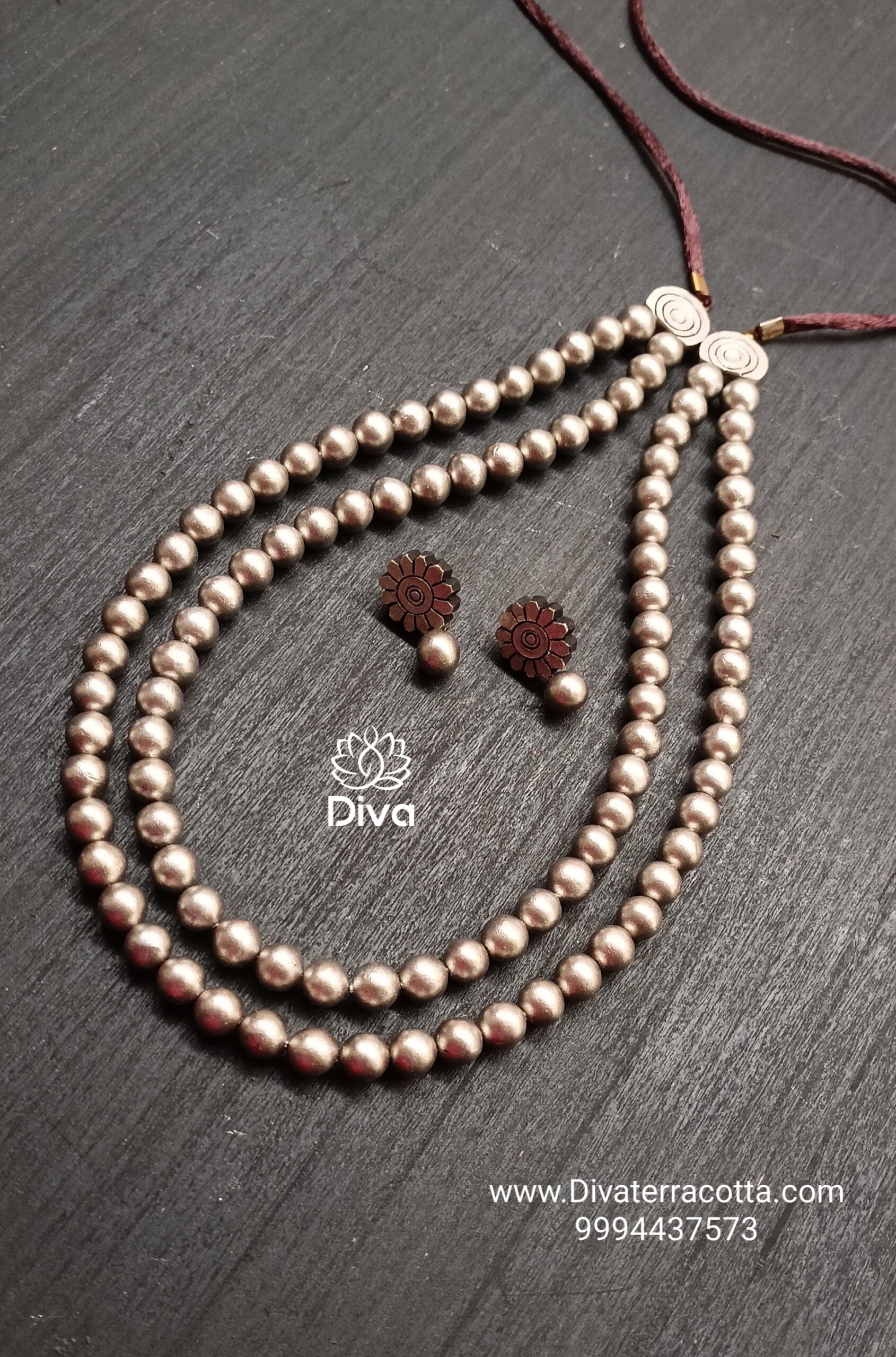 Silver string Terracotta Jewellery – Diva Creations Terracotta Jewellery
