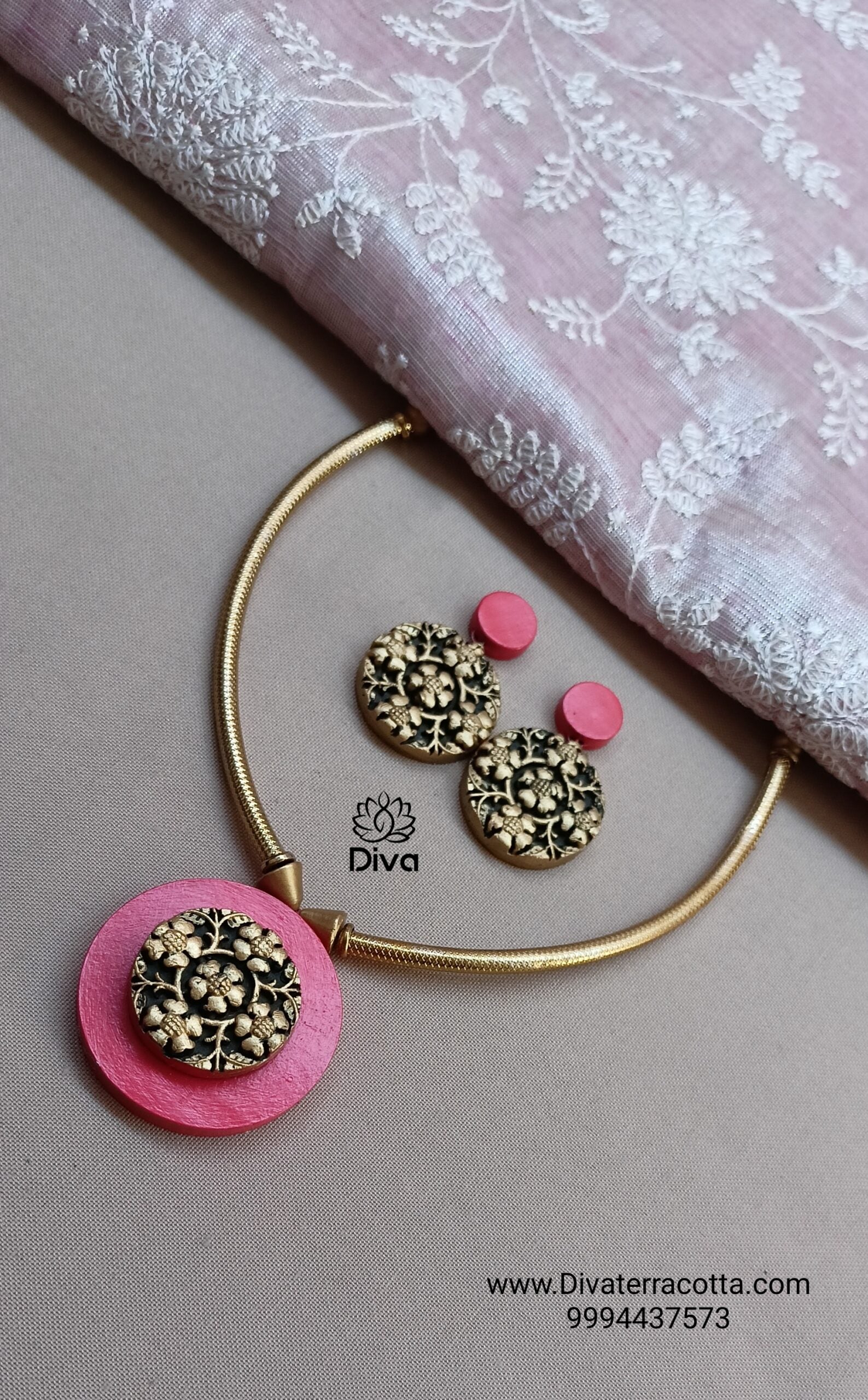 Chic Vogue Peach Terracotta Jewellery – Diva Creations Terracotta Jewellery