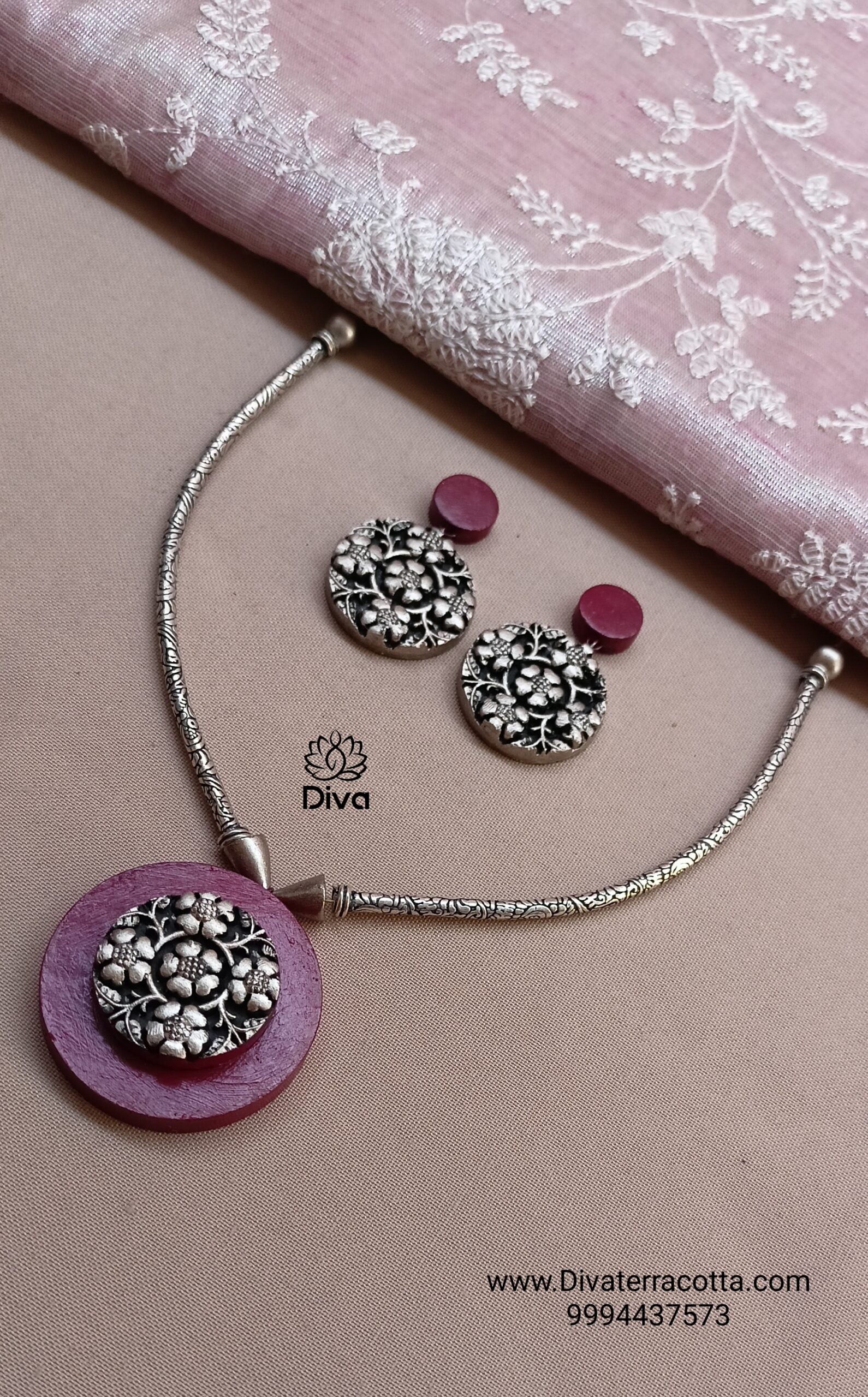 Chic Vogue Maroon Terracotta Jewellery – Diva Creations Terracotta ...