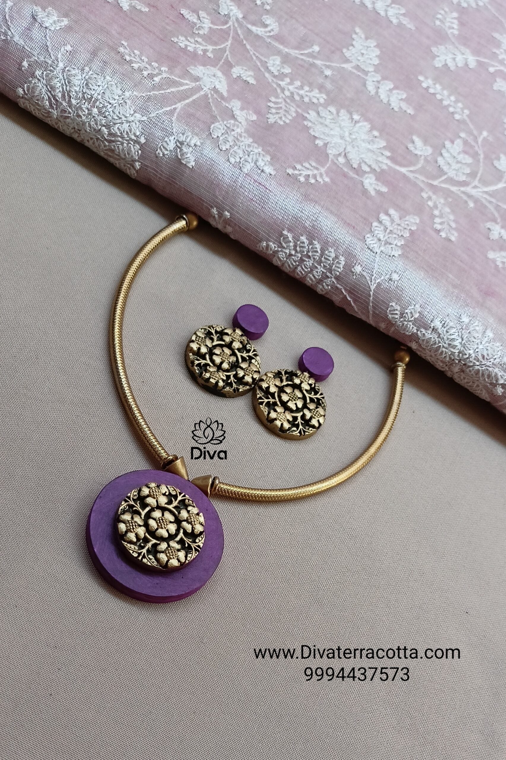 Chic Vogue Purple Terracotta Jewellery – Diva Creations Terracotta ...
