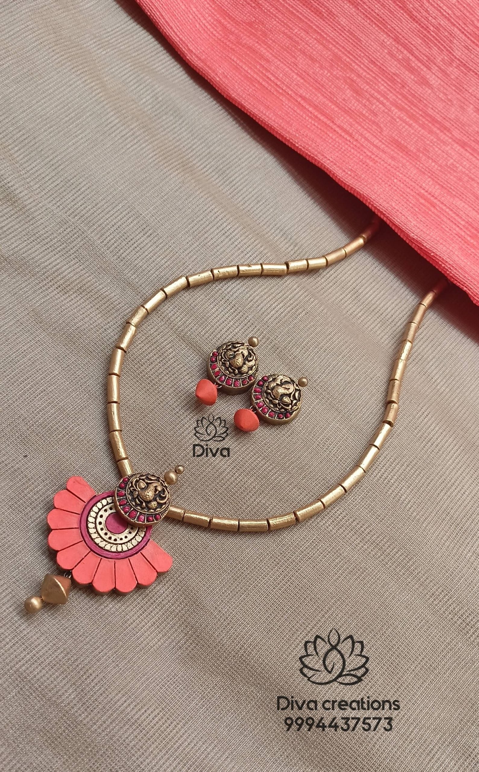 Orange Tube Terracotta Jewellery – Diva Creations Terracotta Jewellery