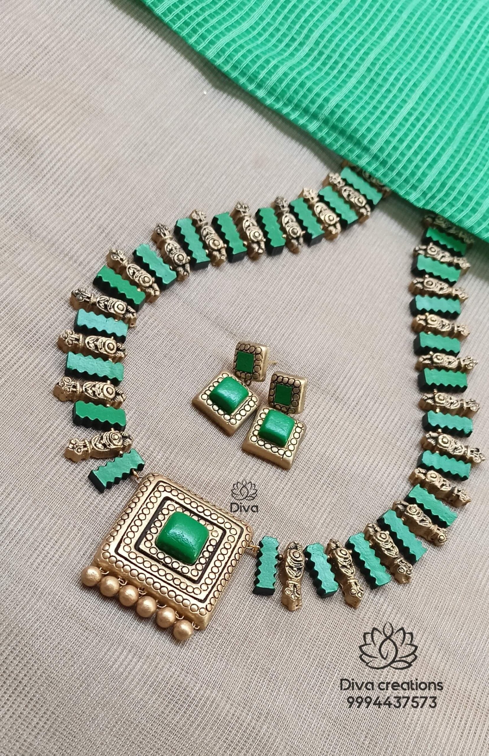 Green Spiral Terracotta Jewellery – Diva Creations Terracotta Jewellery