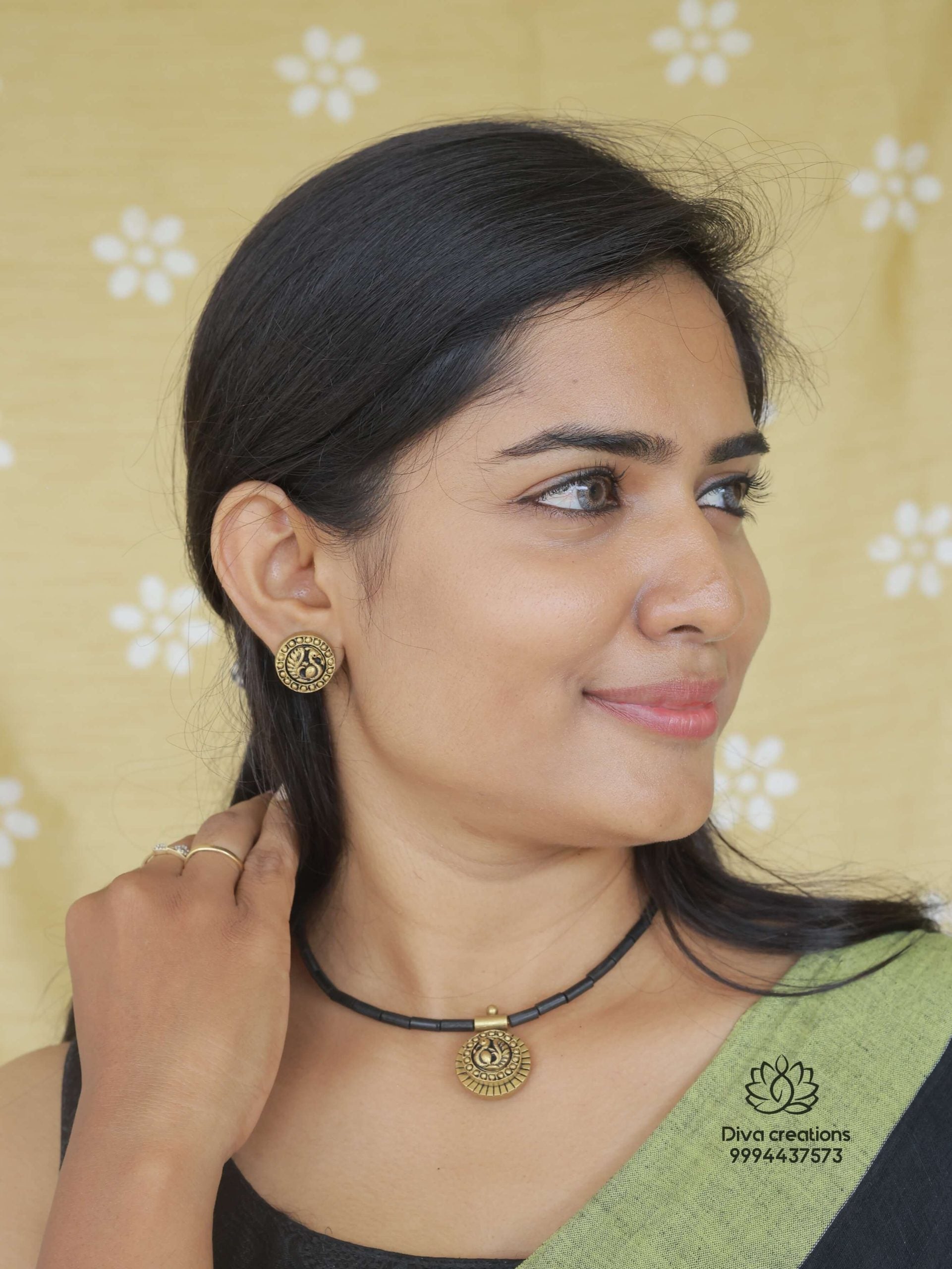 Black Peacock Tube Terracotta Jewellery – Diva Creations Terracotta ...